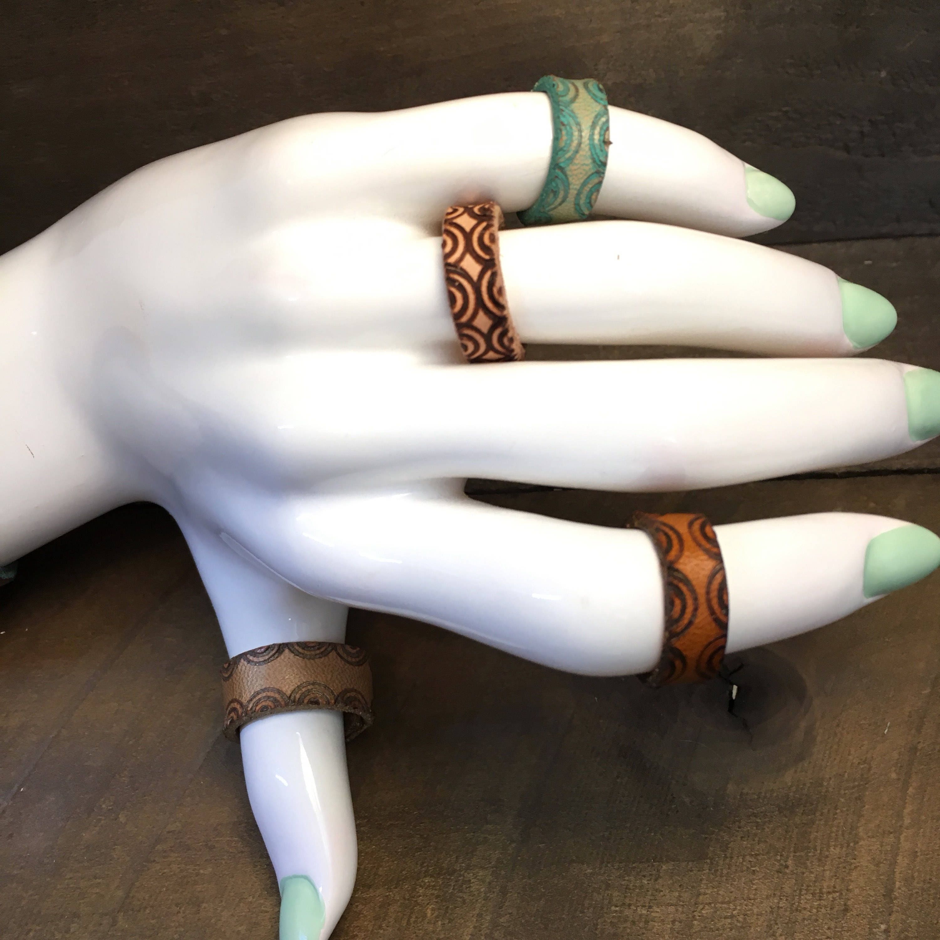 Scallop Leather Ring - Etsy