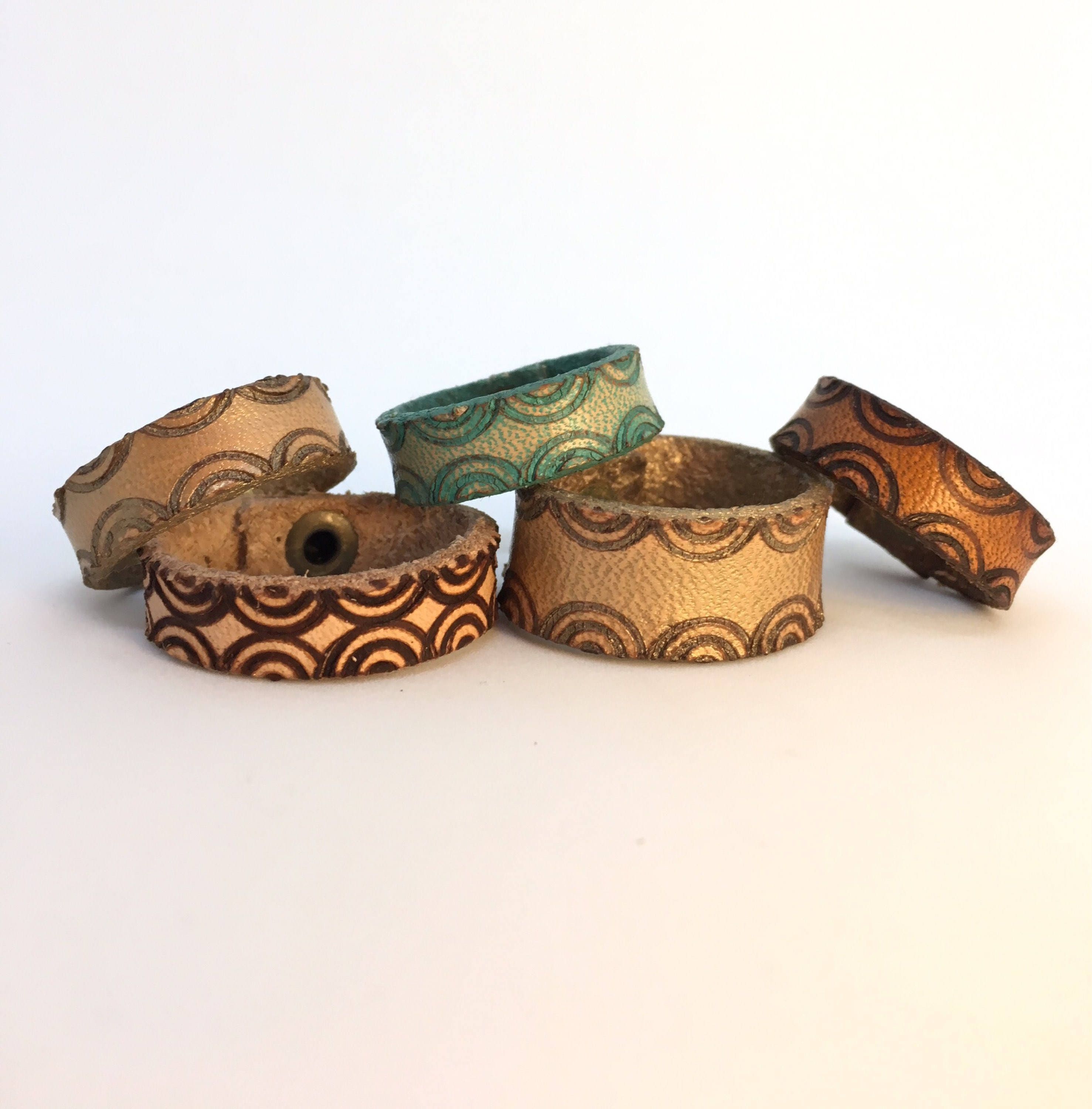 Scallop Leather Ring - Etsy