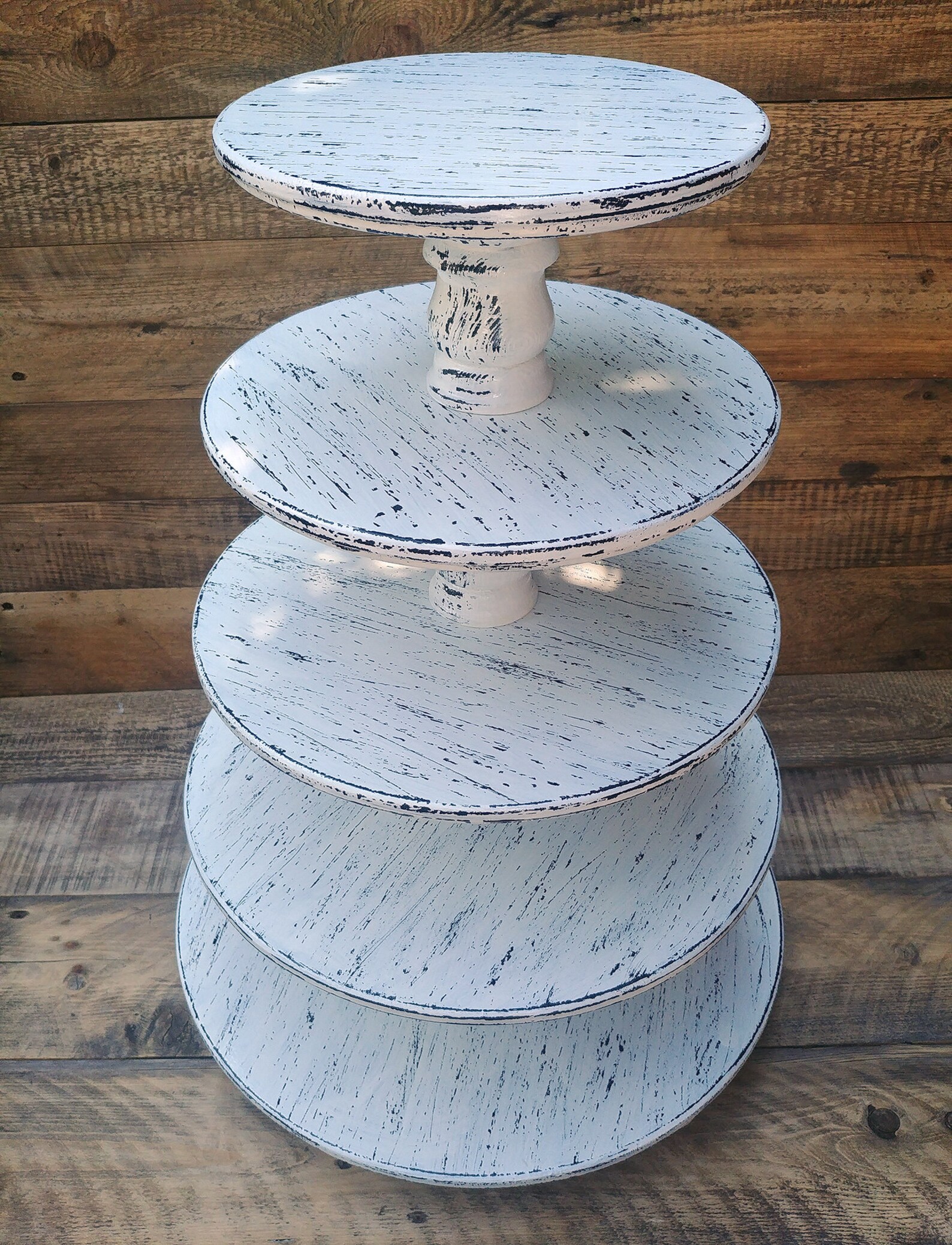 5-tier Cupcake Stand for Wedding Cupcake Tower White Shabby | Etsy