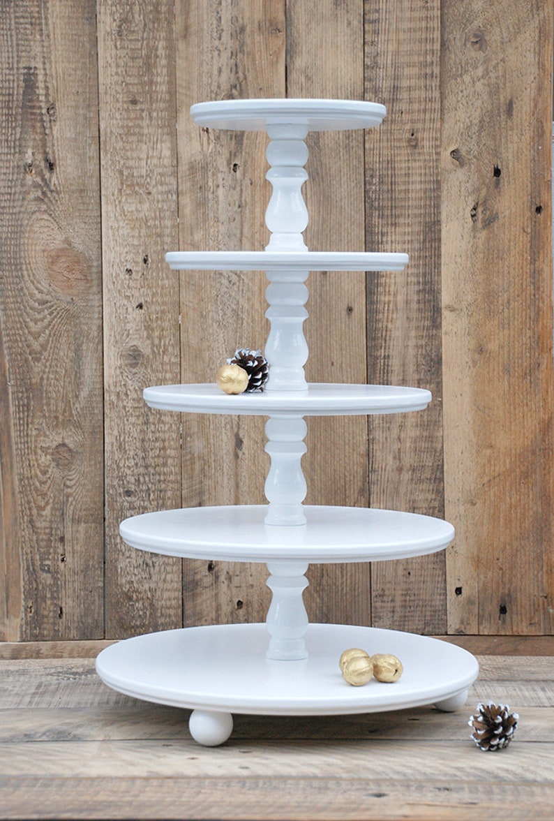 5-tier Cupcake Stand for Wedding, Cupcake Tower, White Cake Stand ...