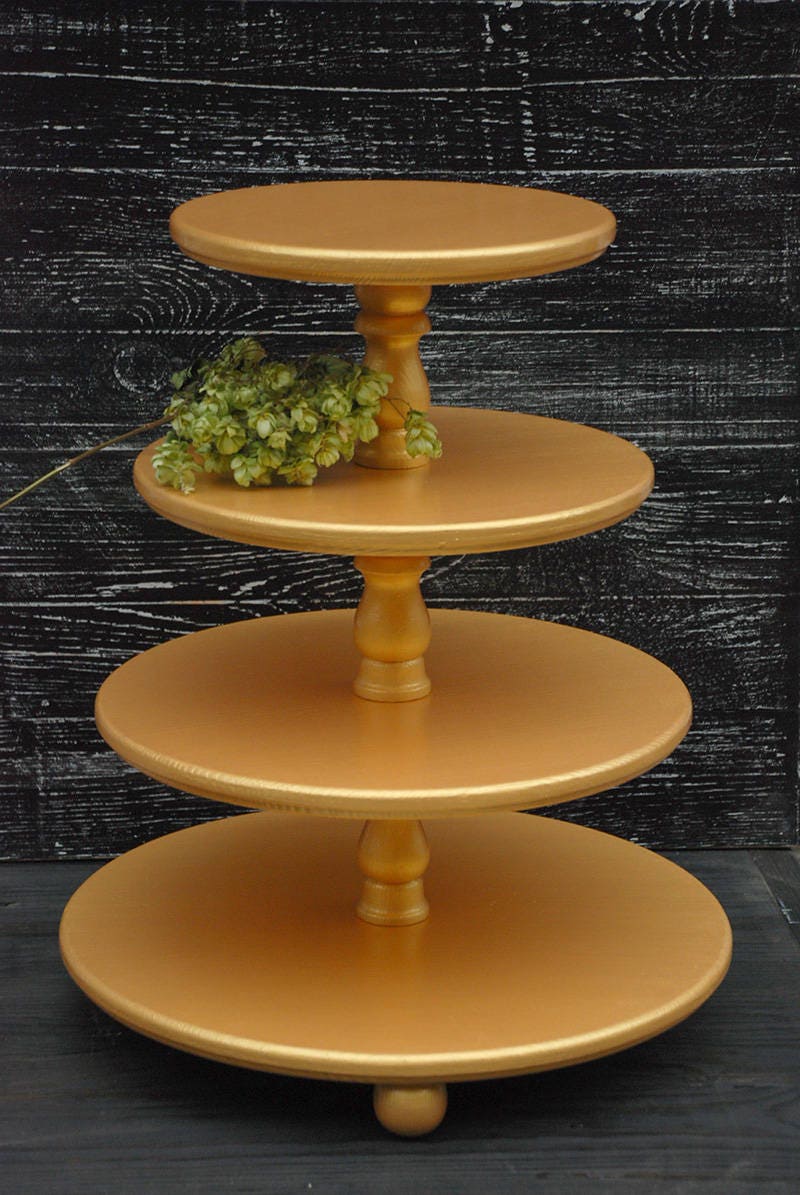4-tier Cupcake Stand for Wedding, Gold Wedding Cake Topper, Wedding ...