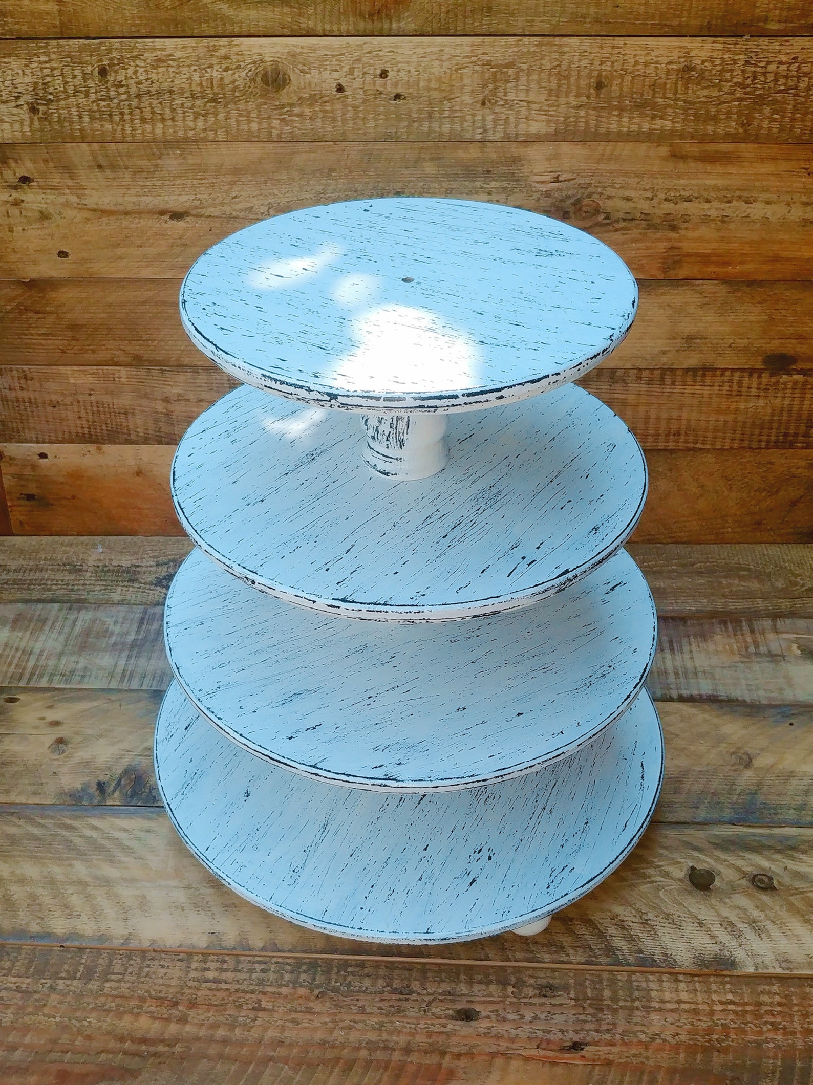 4-tier Cupcake Stand for Wedding Cupcake Tower White Shabby - Etsy