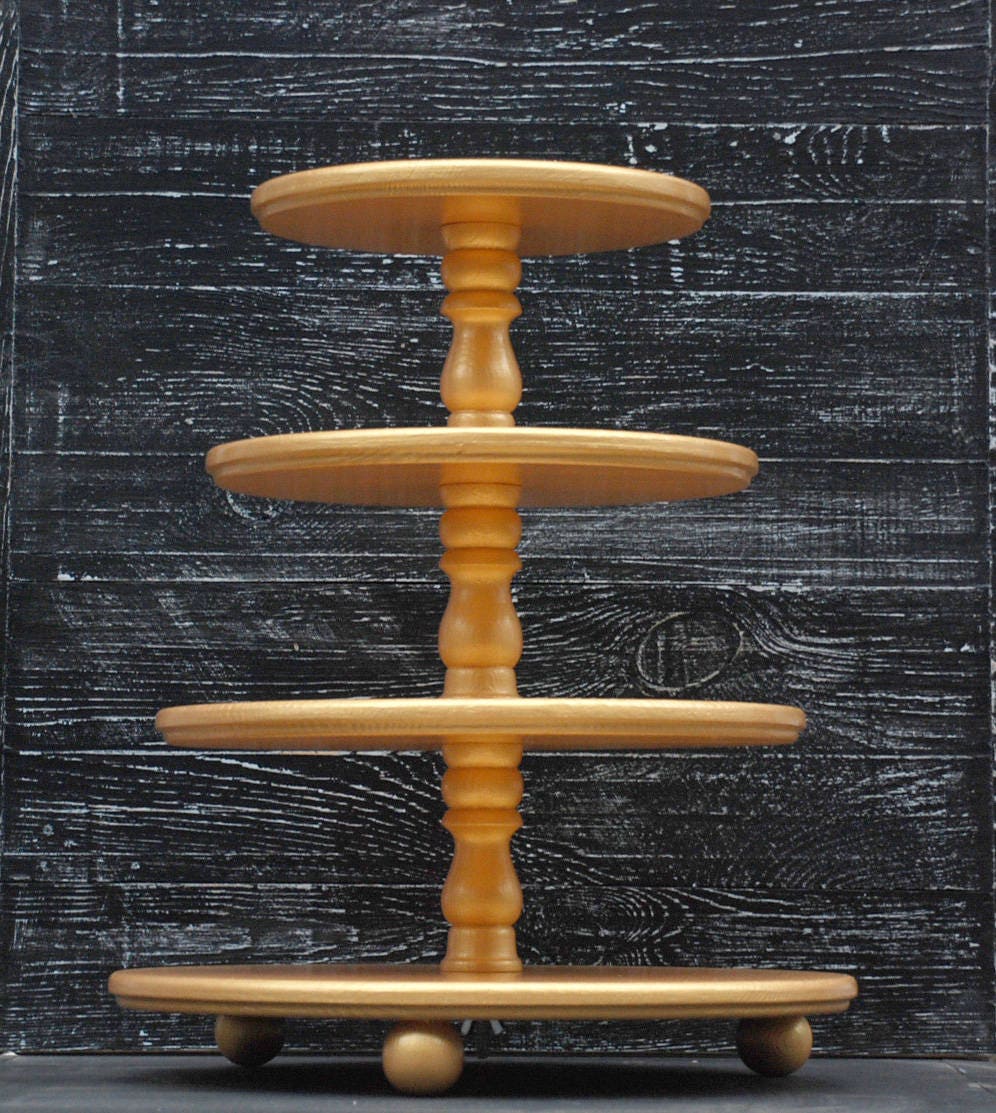 4-tier Cupcake Stand for Wedding, Gold Wedding Cake Topper, Wedding ...