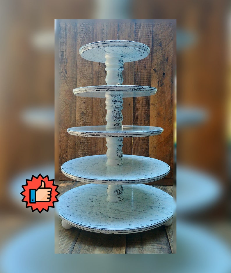 5-tier Cupcake Stand for Wedding Cupcake Tower White Shabby - Etsy