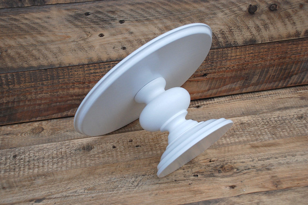 14" 16" White Cake Stand Wooden Stand Wedding Cake Stand Wood Cake ...
