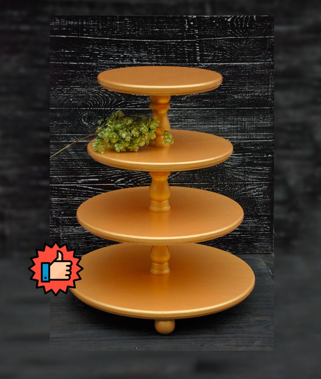 4-tier Cupcake Stand for Wedding, Gold Wedding Cake Topper, Wedding ...