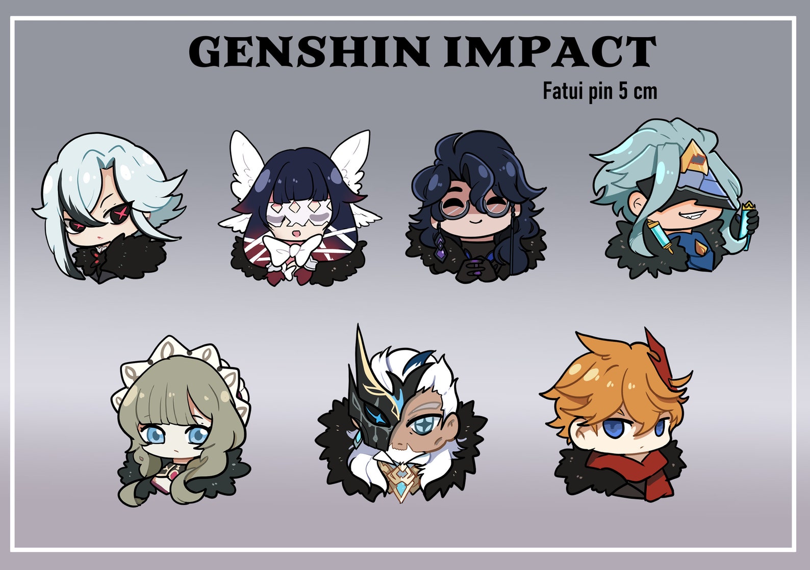Genshin Impact Fatui Acrylic Pin preorder - Etsy Singapore
