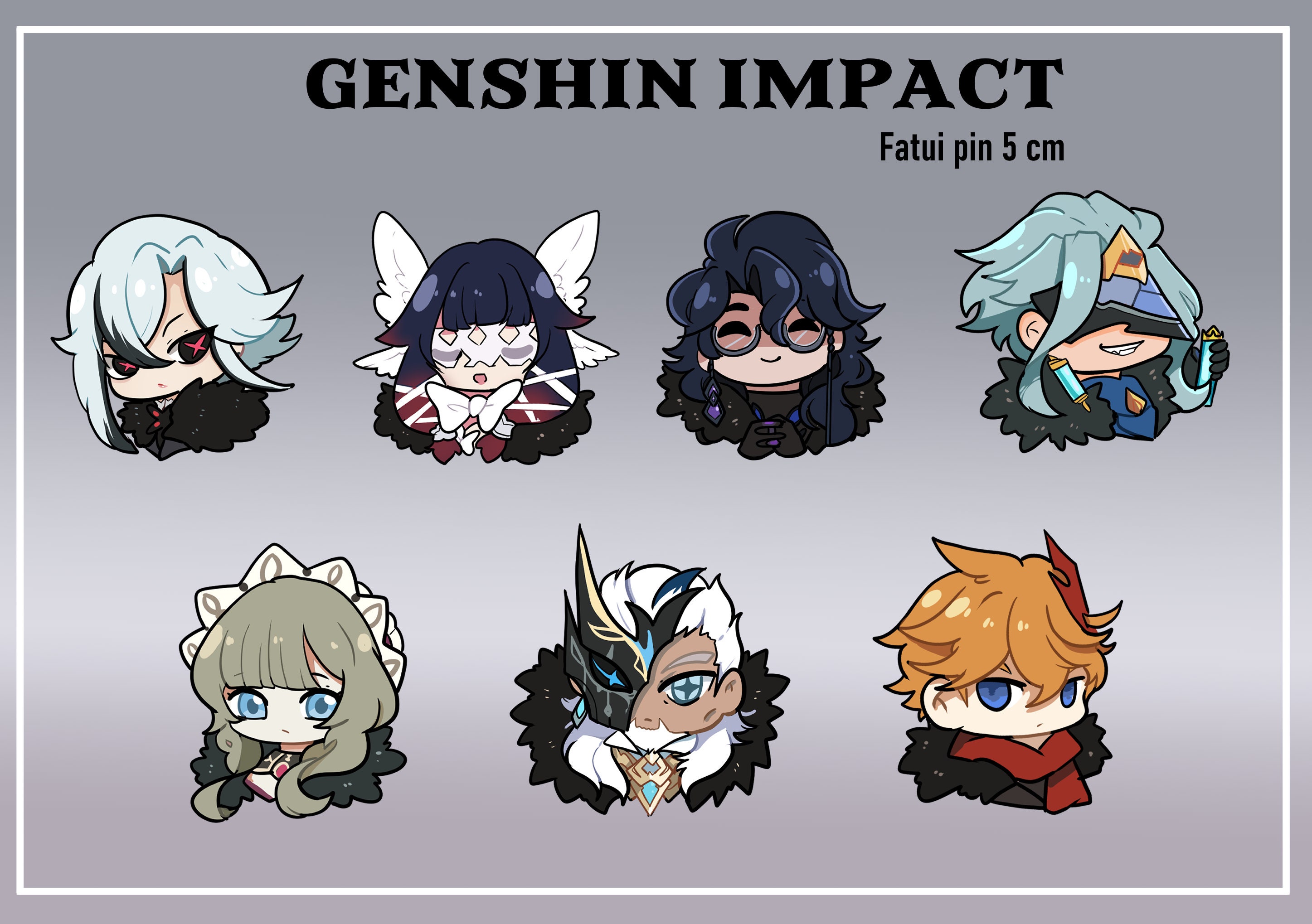 Genshin Impact Fatui Acrylic Pin preorder - Etsy