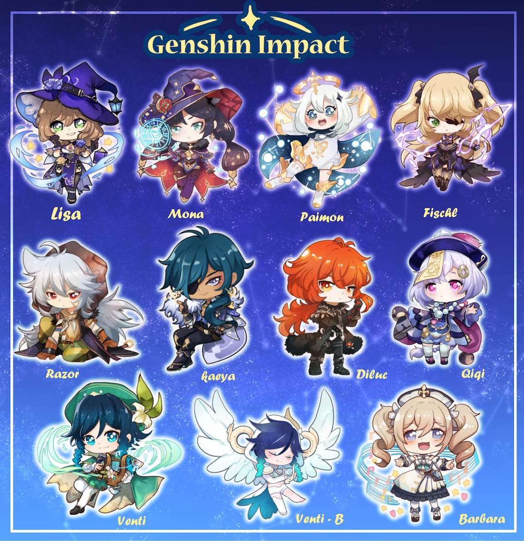 Genshin Impact Stickers -set 1 - Etsy