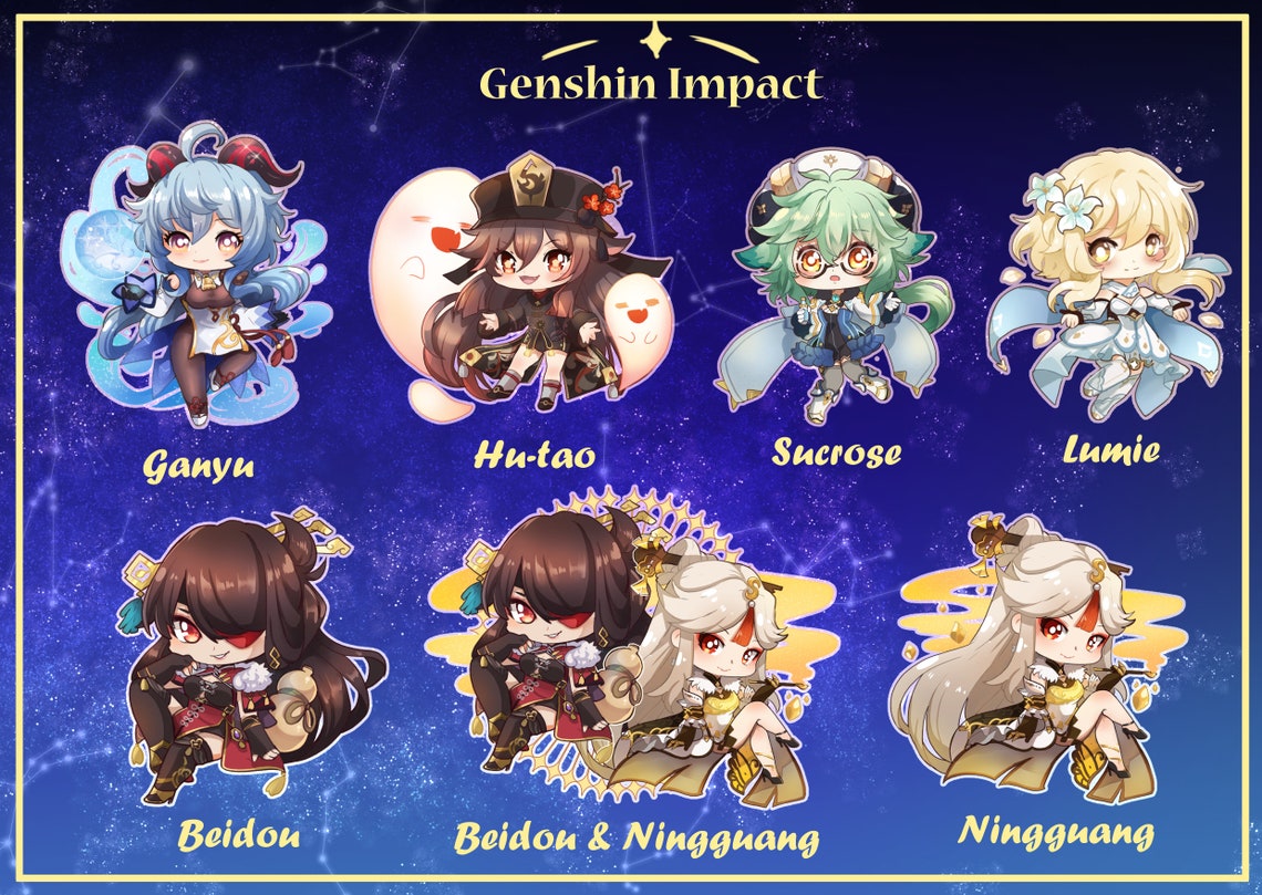 Genshin Impact Stickers set 1 - Etsy