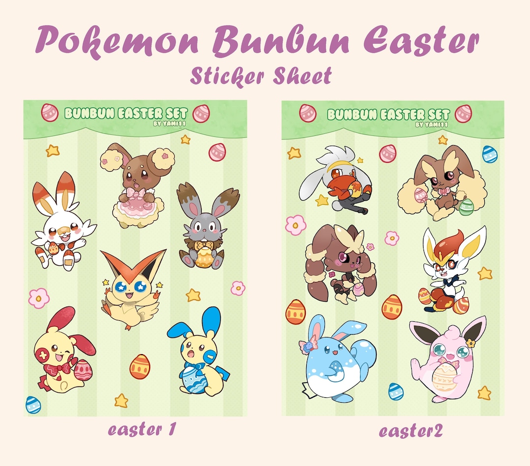Poke Bunbun Easter -sticker Sheet - Etsy