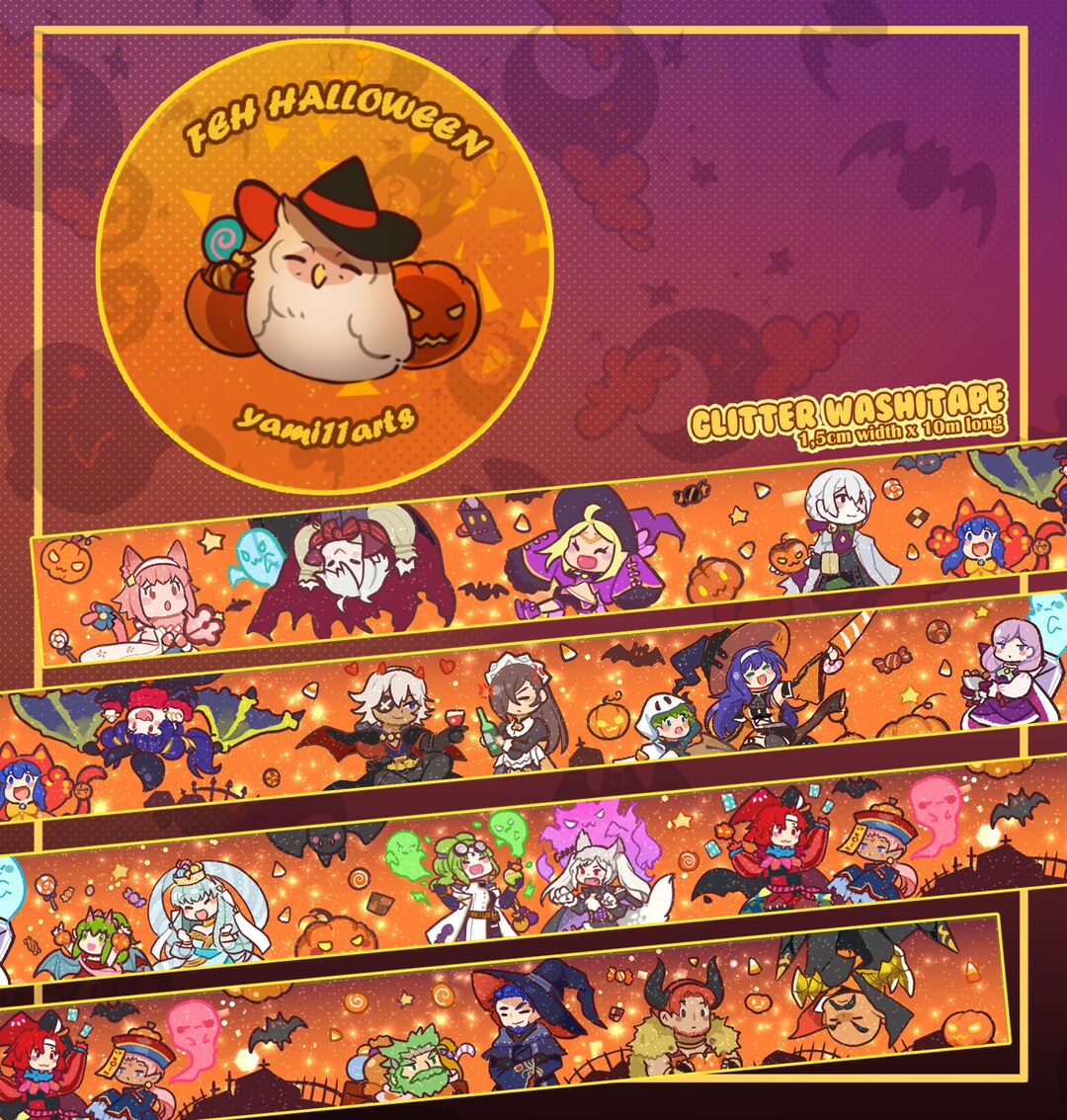 PREORDER!! FEH Halloween Glitter Washi Tape - Etsy
