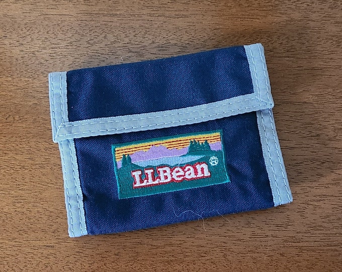 Extremely Rare & Retro LL BEAN Tri-fold Nylon Velcro Wallet, Made by ...