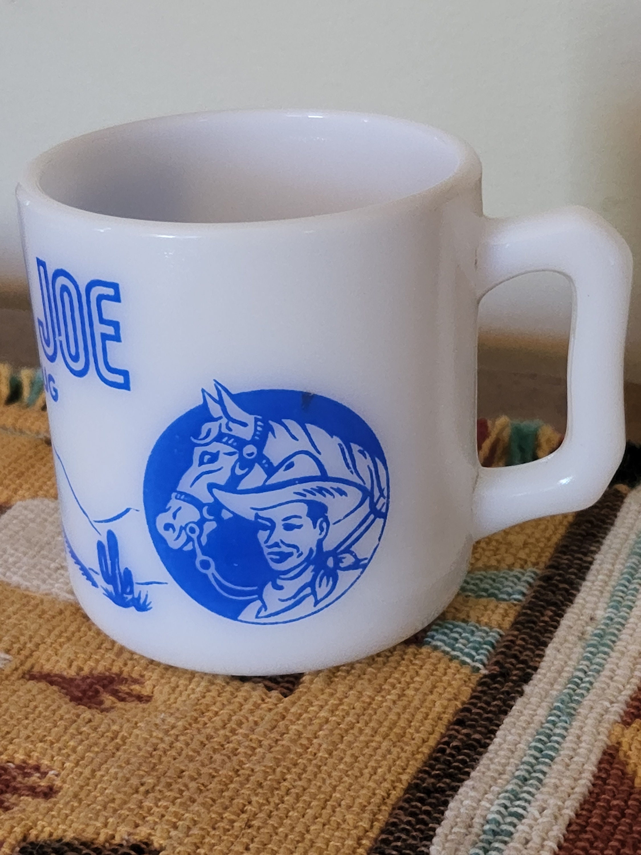 Retro & Vintage RANGER JOE RANCH Milk Glass Mug/cup Made by | Etsy