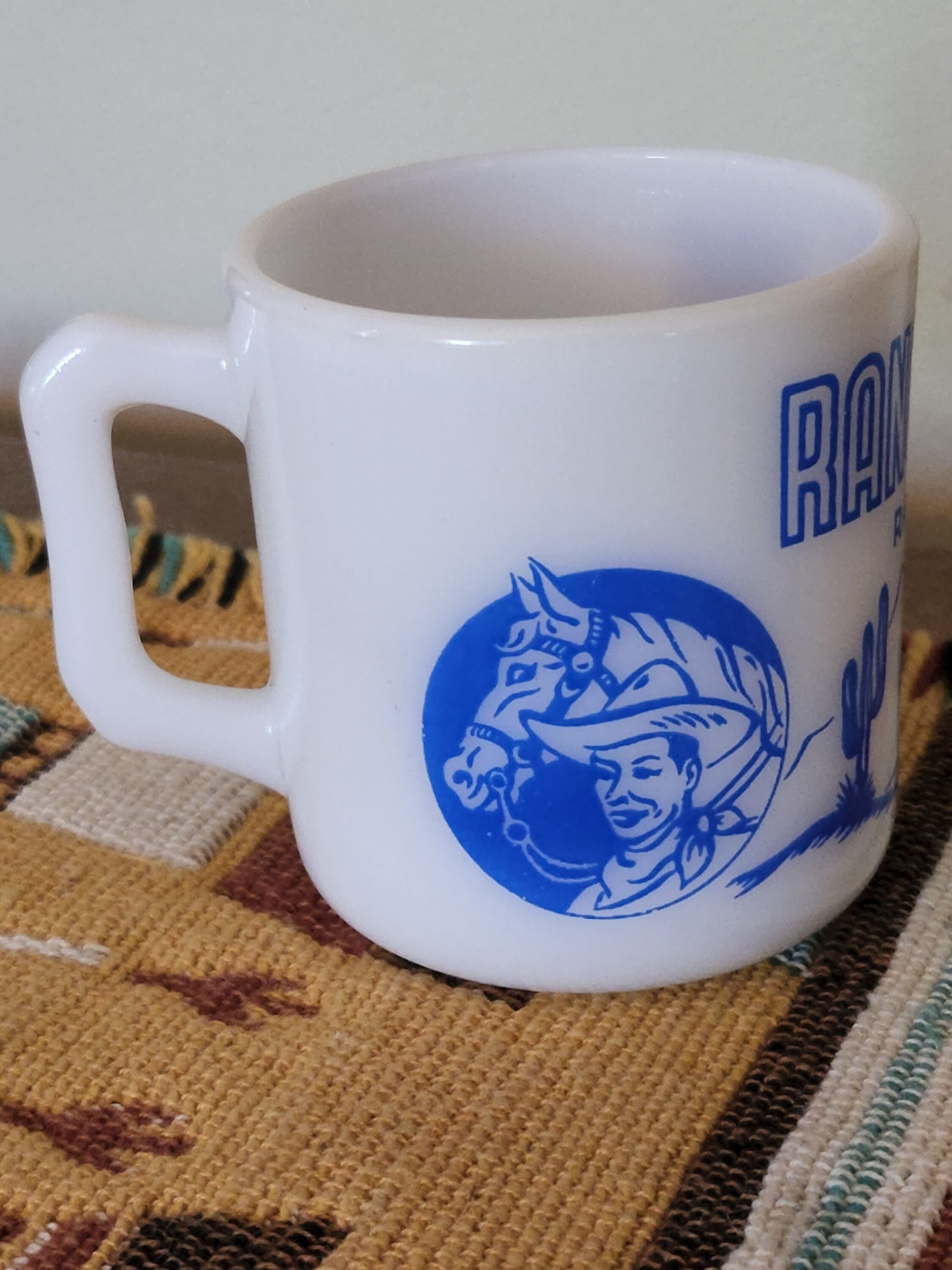 Retro & Vintage RANGER JOE RANCH Milk Glass Mug/cup Made by | Etsy