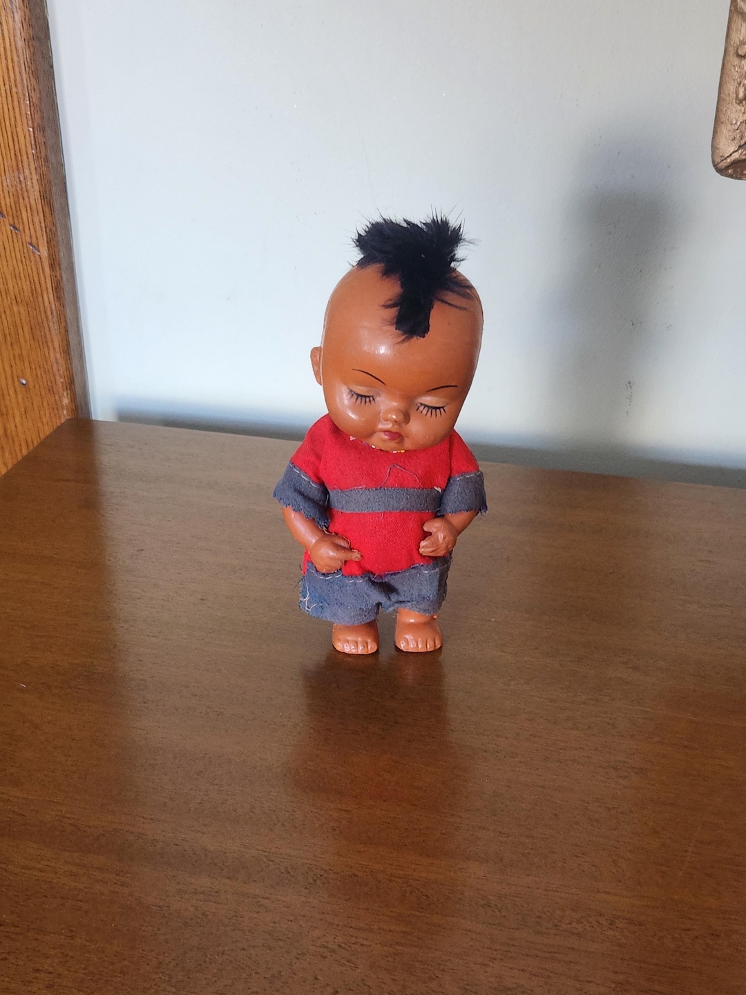 Super Cute & Mid-century Native American Indian Rubber Baby Doll With ...