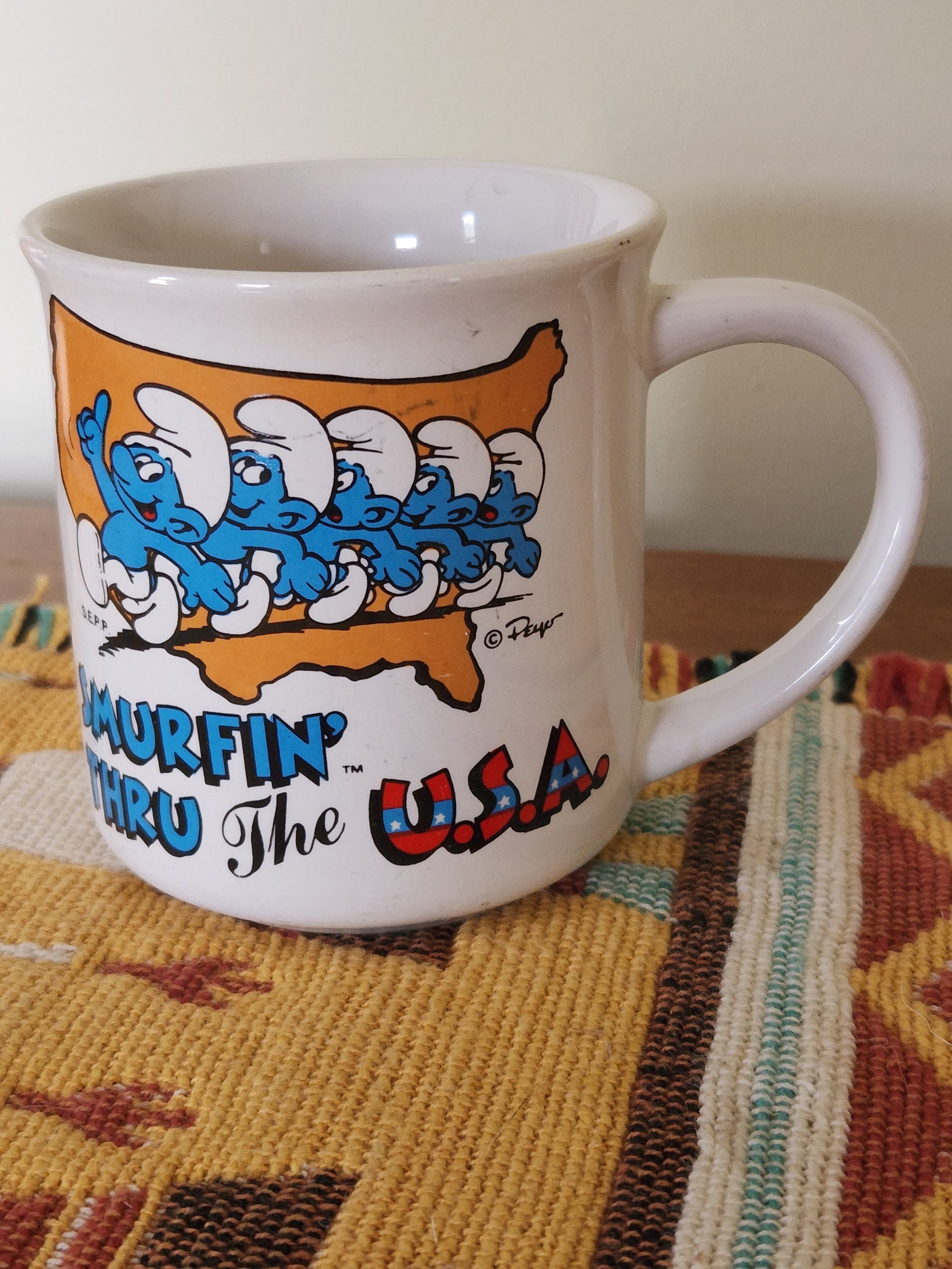 Super Cool & Vintage 1982 SMURFIN' THRU the U.S.A. Ceramic - Etsy