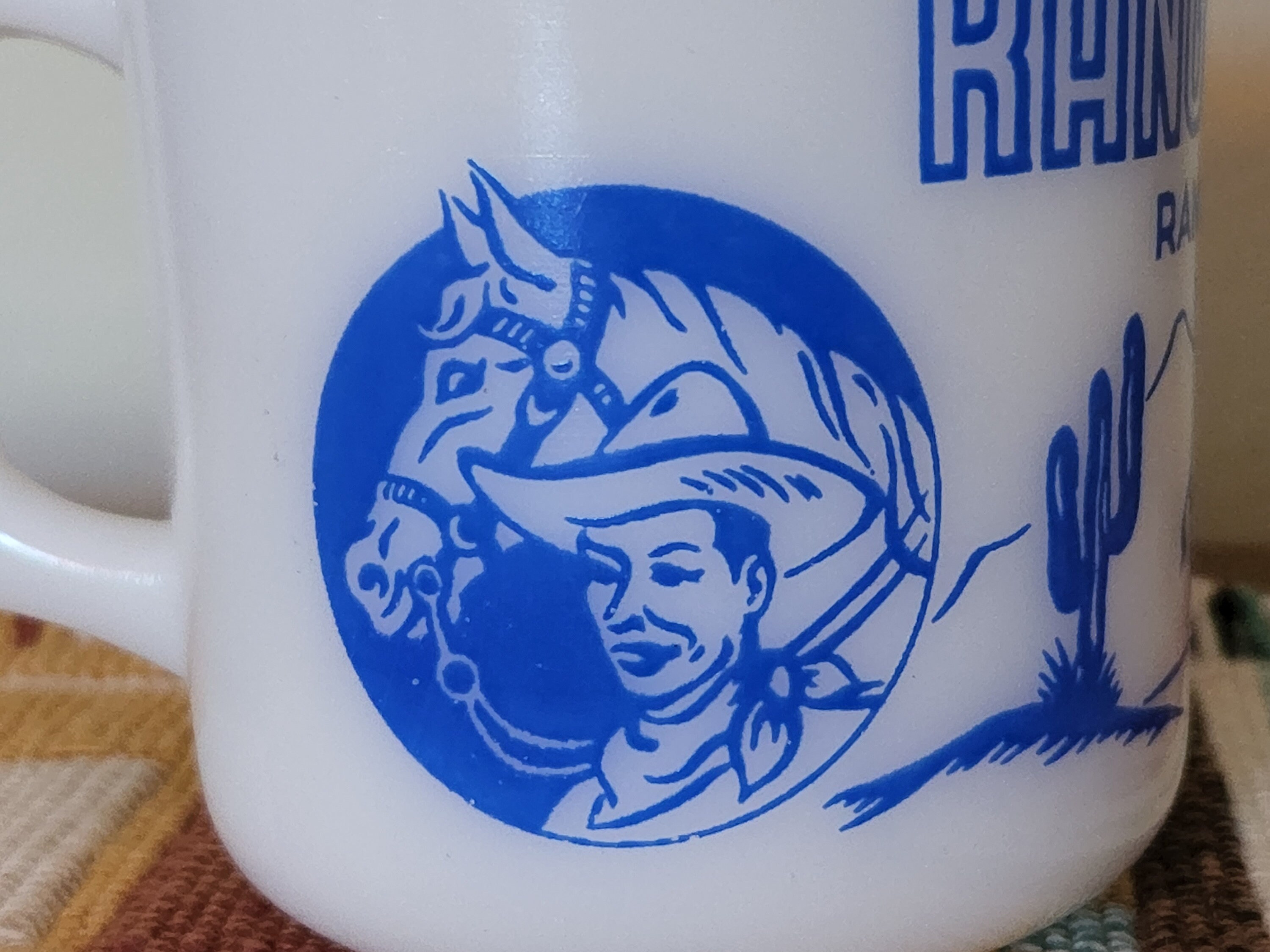 Retro & Vintage RANGER JOE RANCH Milk Glass Mug/cup Made by | Etsy