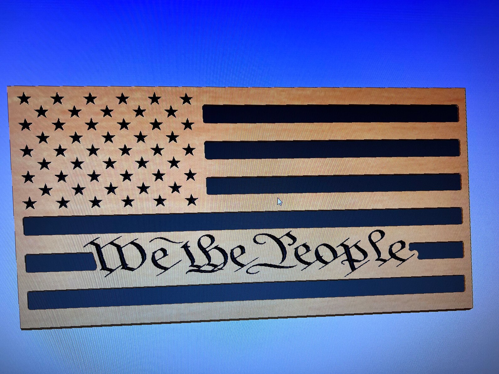 USA Flag With We the People DXF, SVG Files, Cnc, Router, Wood, Carving ...