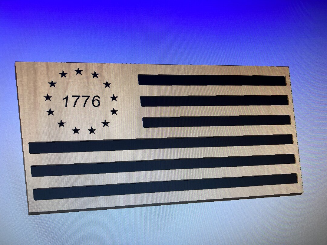 USA Flag With 1776 DXF and SVG File for Cnc, Router, Wood, Carving ...