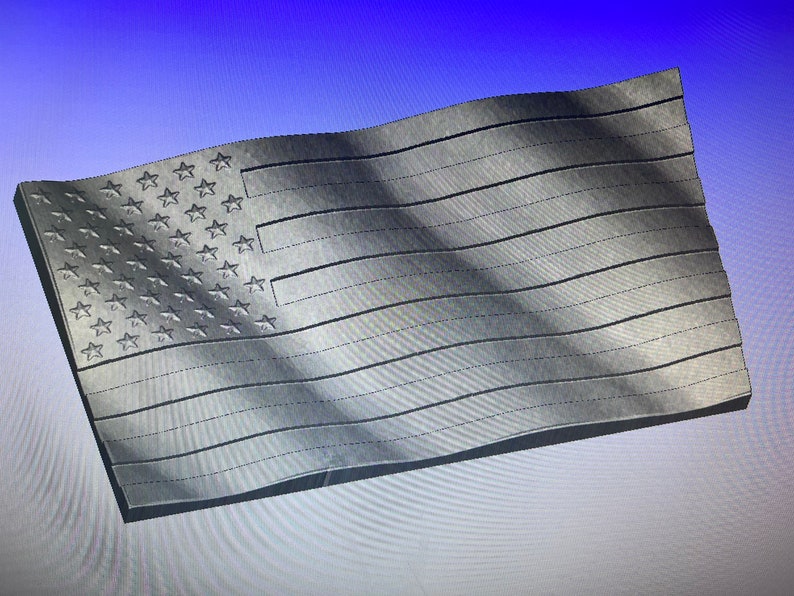 USA Flag Wavey Stl 3d Cnc Cut File. - Etsy