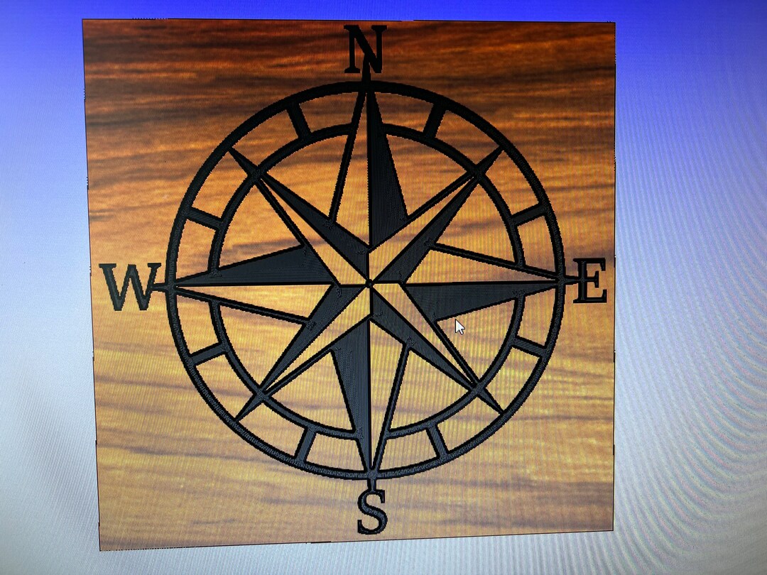 Nautical Compass Cnc Machine Files. Contains 1 DXF and 1 SVG File of a ...