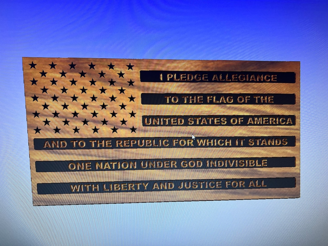 USA Flag With Pledge of Allegiance DXF, SVG Files, Cnc, Router, Wood ...