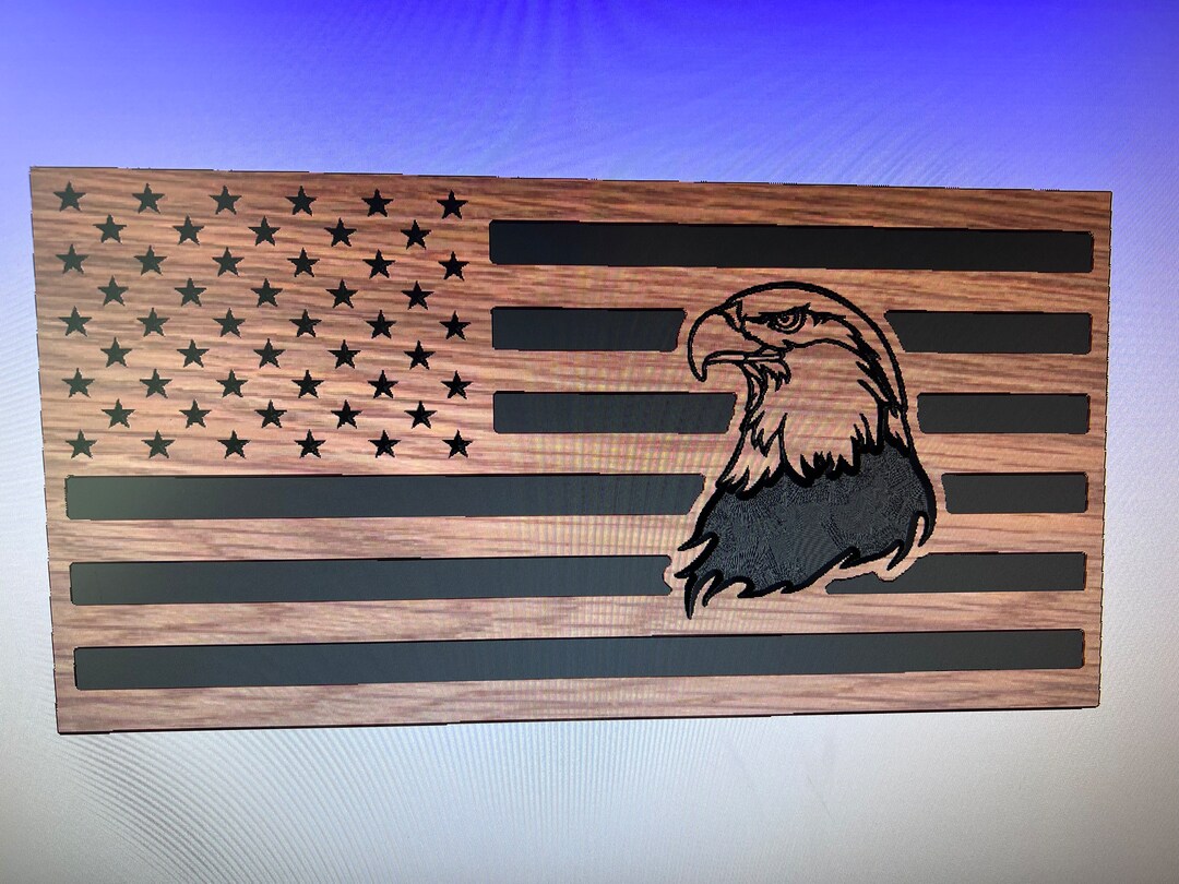 USA Flag With Eagle Head Cnc Cut File DXF and SVG - Etsy