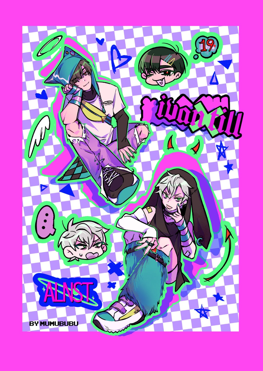 Y2K Ivantill Alienstage Glitter A6 Sticker Sheet Ivtl - Etsy