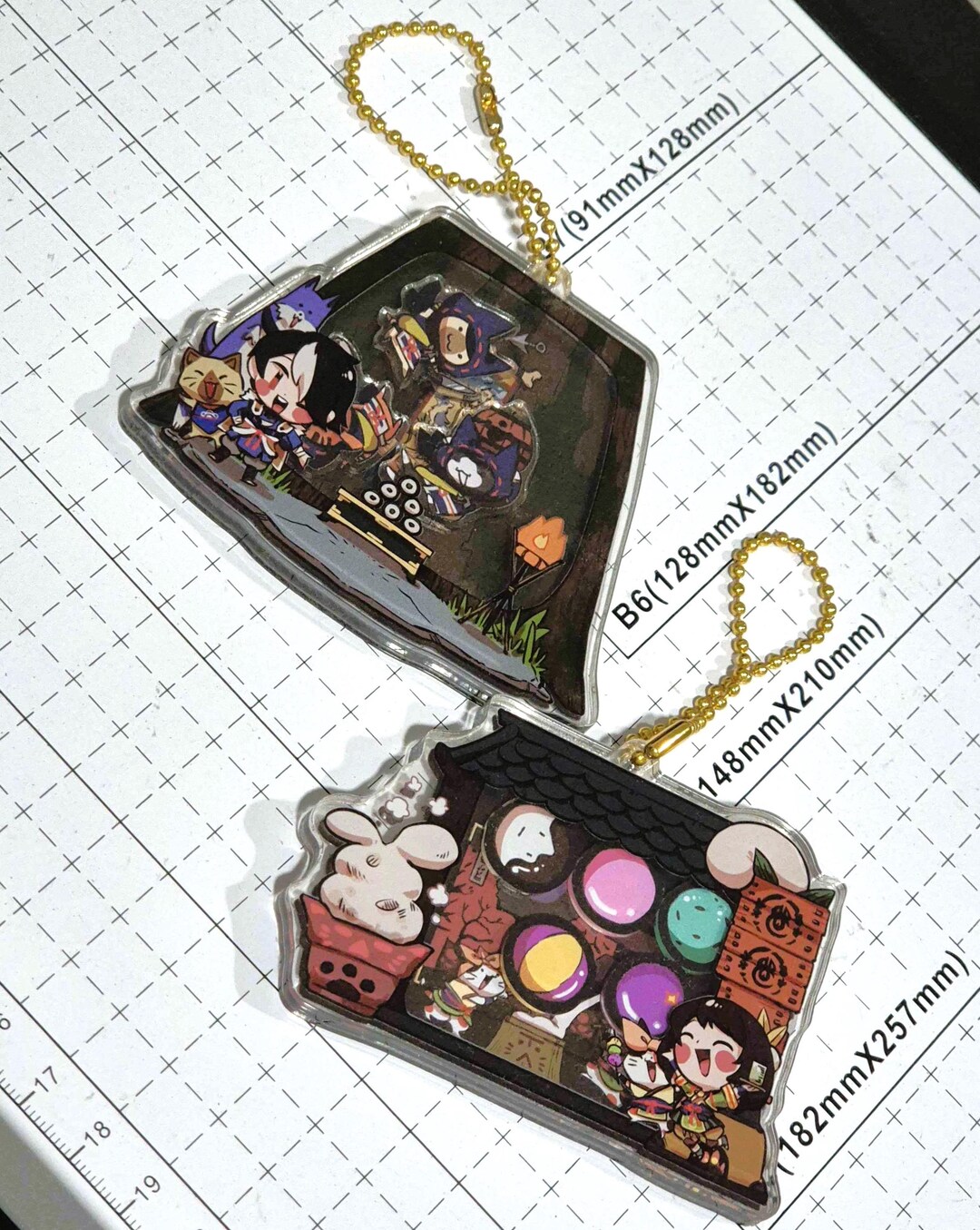 Monster Hunter RISE Yomogi & Iori Acrylic Shaker Charms - Etsy