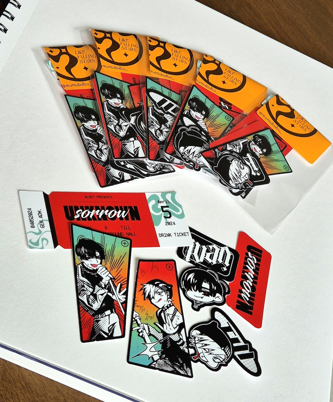 ALNST Ivantill Unknown Sorrow Rock Band Kit Sticker Set Photocard Print ...