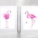 Flamingo Pair Print - Signed Limited Edition Prints of My Original Abstract Watercolour Painting ...