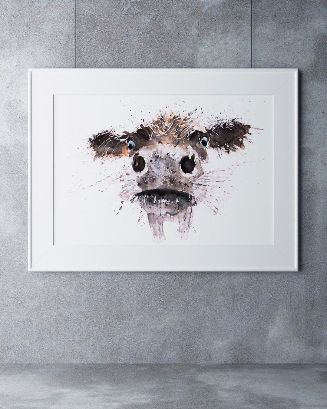 Wall Art Cow Watercolor Painting Cow Watercolour Watercolour Painting ...