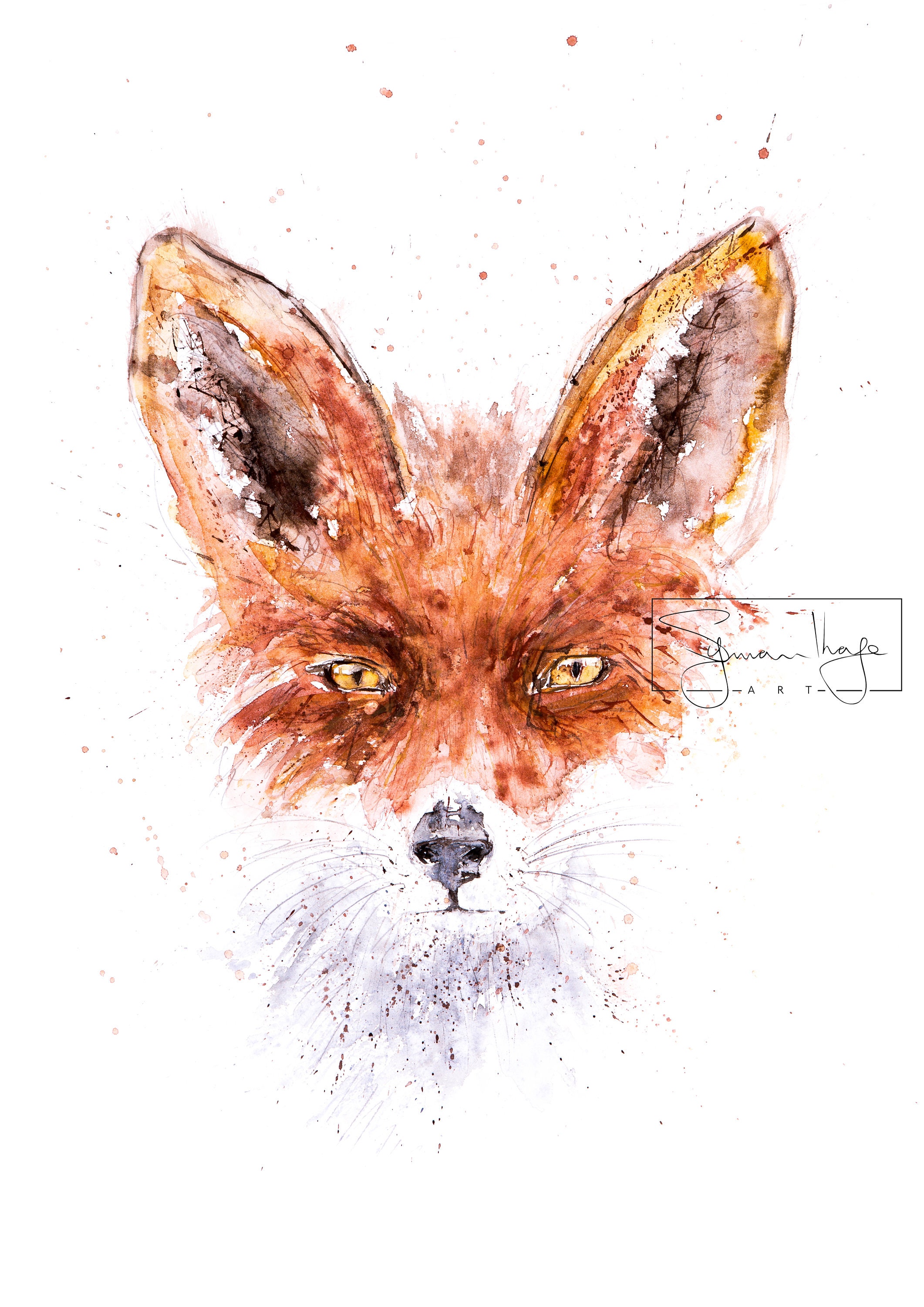 Fox Watercolor Painting Fox Wall Art Watercolour Hand Signed - Etsy UK