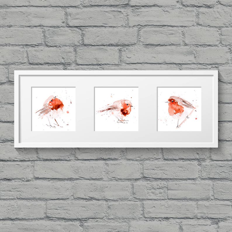 3 Fat Robin Red Breasts Hand Signed Limited Edition Prints - Etsy