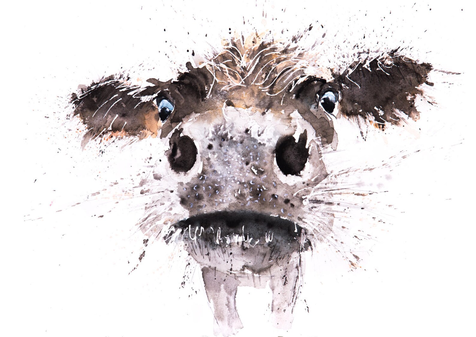 Wall Art Cow Watercolor Painting Cow Watercolour Watercolour | Etsy