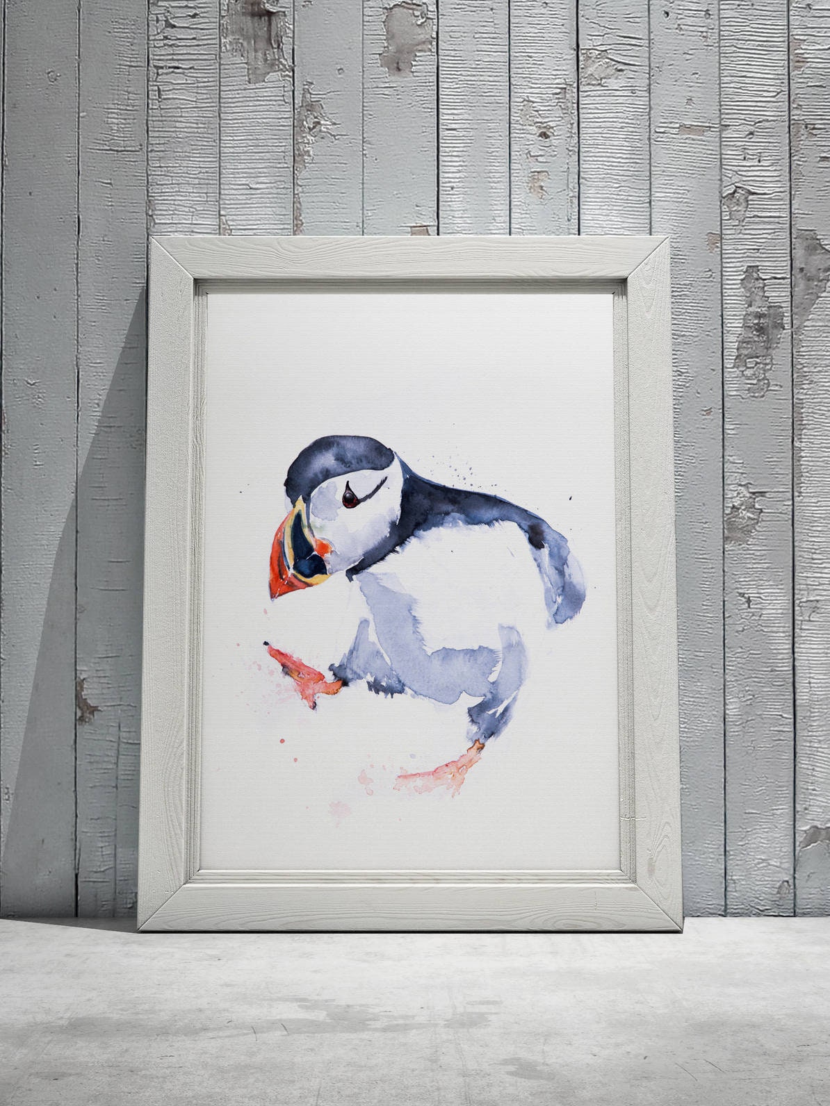 Puffin Painting Puffin Watercolour - Puffin Wall Art - Hand Signed ...
