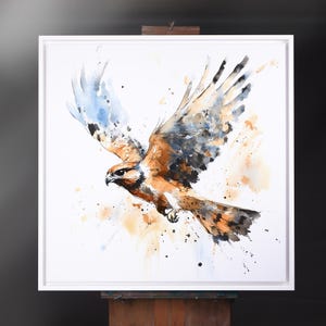 Sparrow Hawk Signed Print, Expressive Bird of Prey Painting of a ...