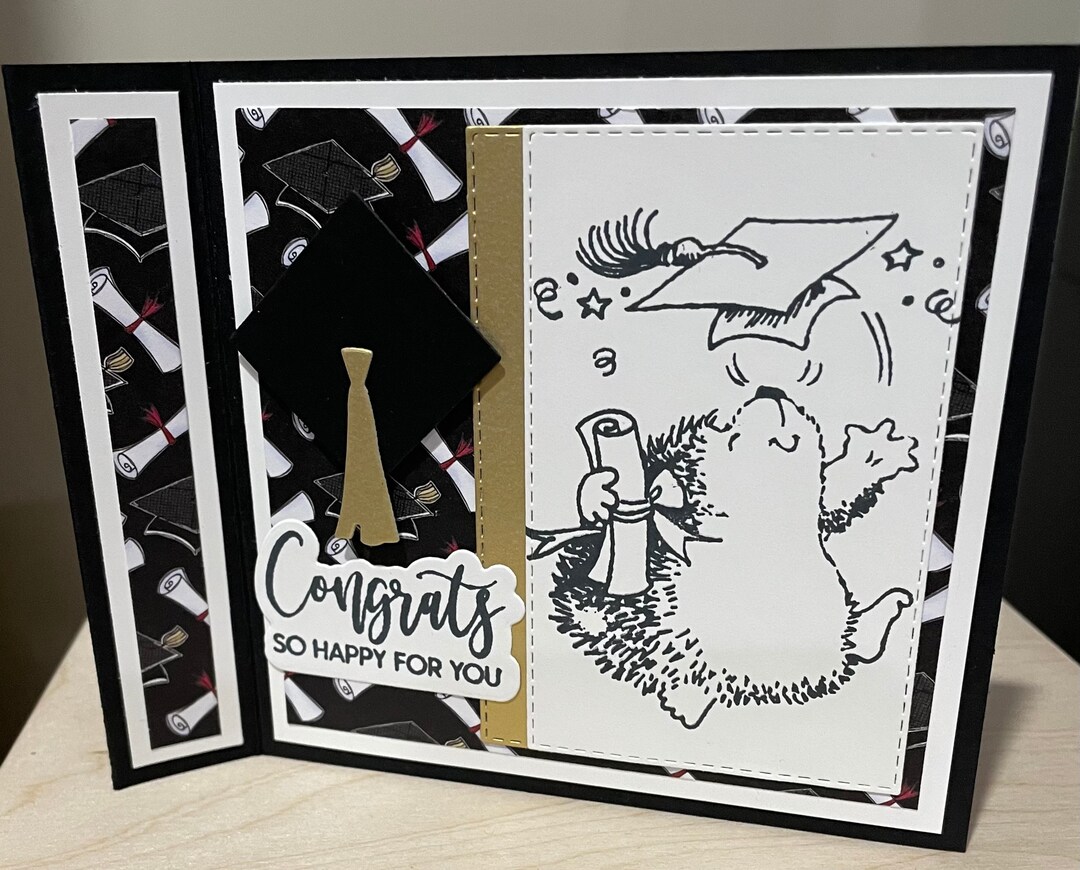 Handmade Graduation Book Binding Card Congrats so Happy for YOU - Etsy