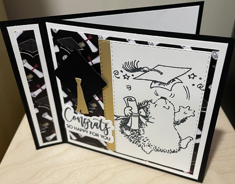 Handmade Graduation Book Binding Card Congrats so Happy for YOU - Etsy