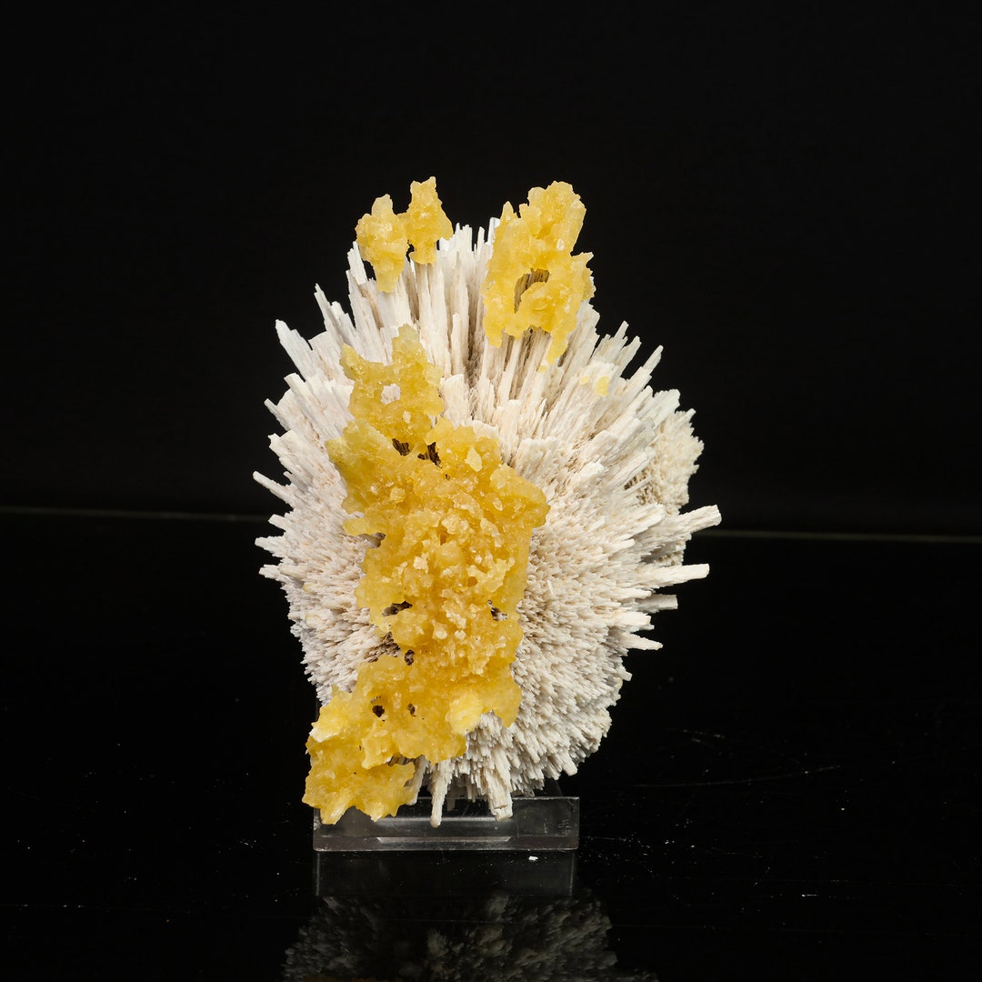 New Find Calcite Layer on Scolecite Natural Mineral Specimen # B 6787 ...