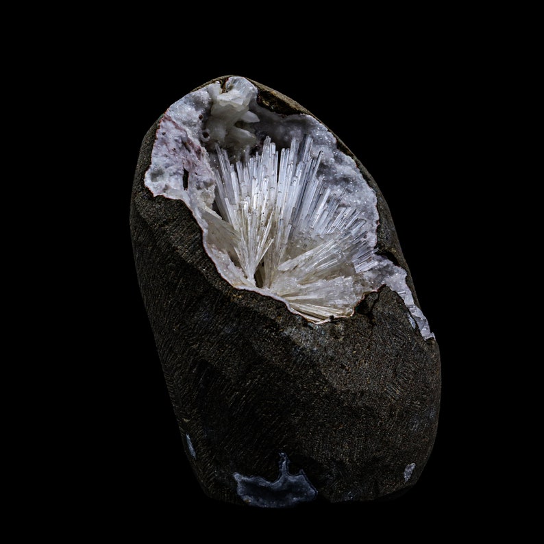 Selfstanding Scolecite Spray Geode With MM Quartz Natural Mineral ...