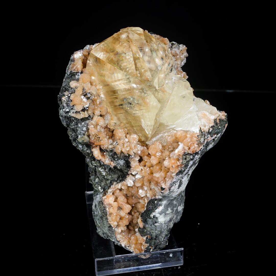Extremely Rare Calcite With Stellerite Natural Mineral Specimen # B ...