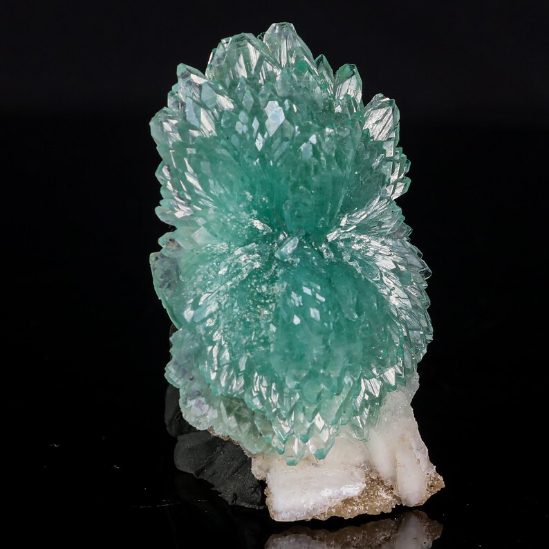 Green Apophyllite Bow With Stilbite Natural Mineral Specimen # B 6843 ...