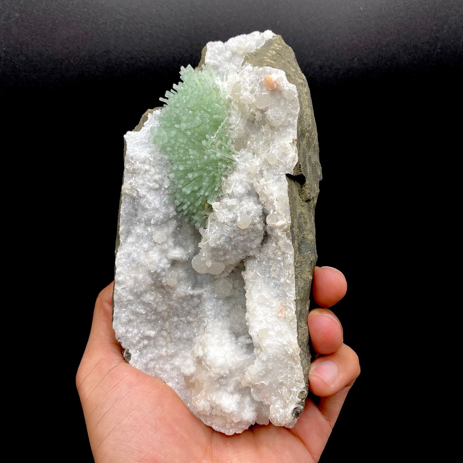 Natrolite Green on MM Quartz Super Rare Natural Mineral Specimen ...