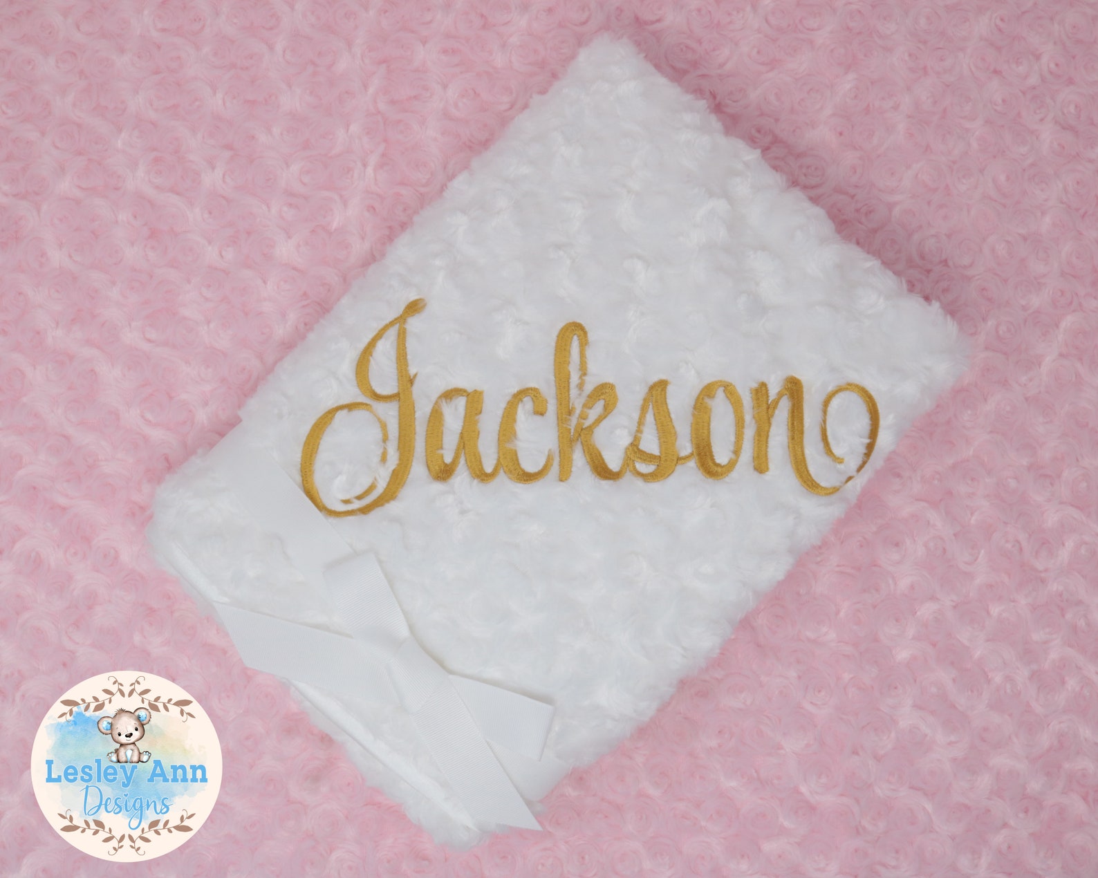 Personalised Embroidered Soft Baby Blanket With Name, Beautiful Script ...