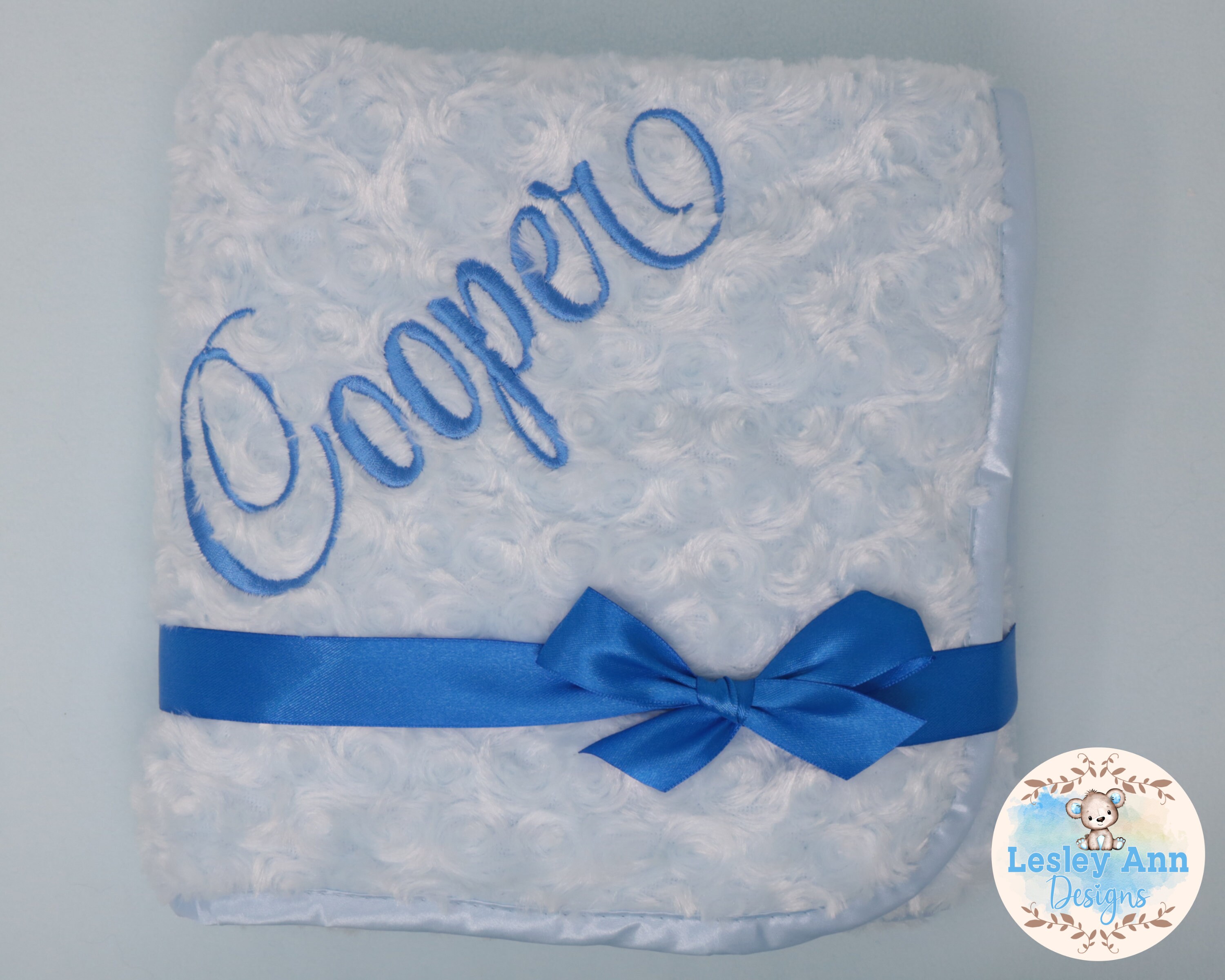 Personalised Embroidered Soft Baby Blanket With Name, Beautiful Script ...