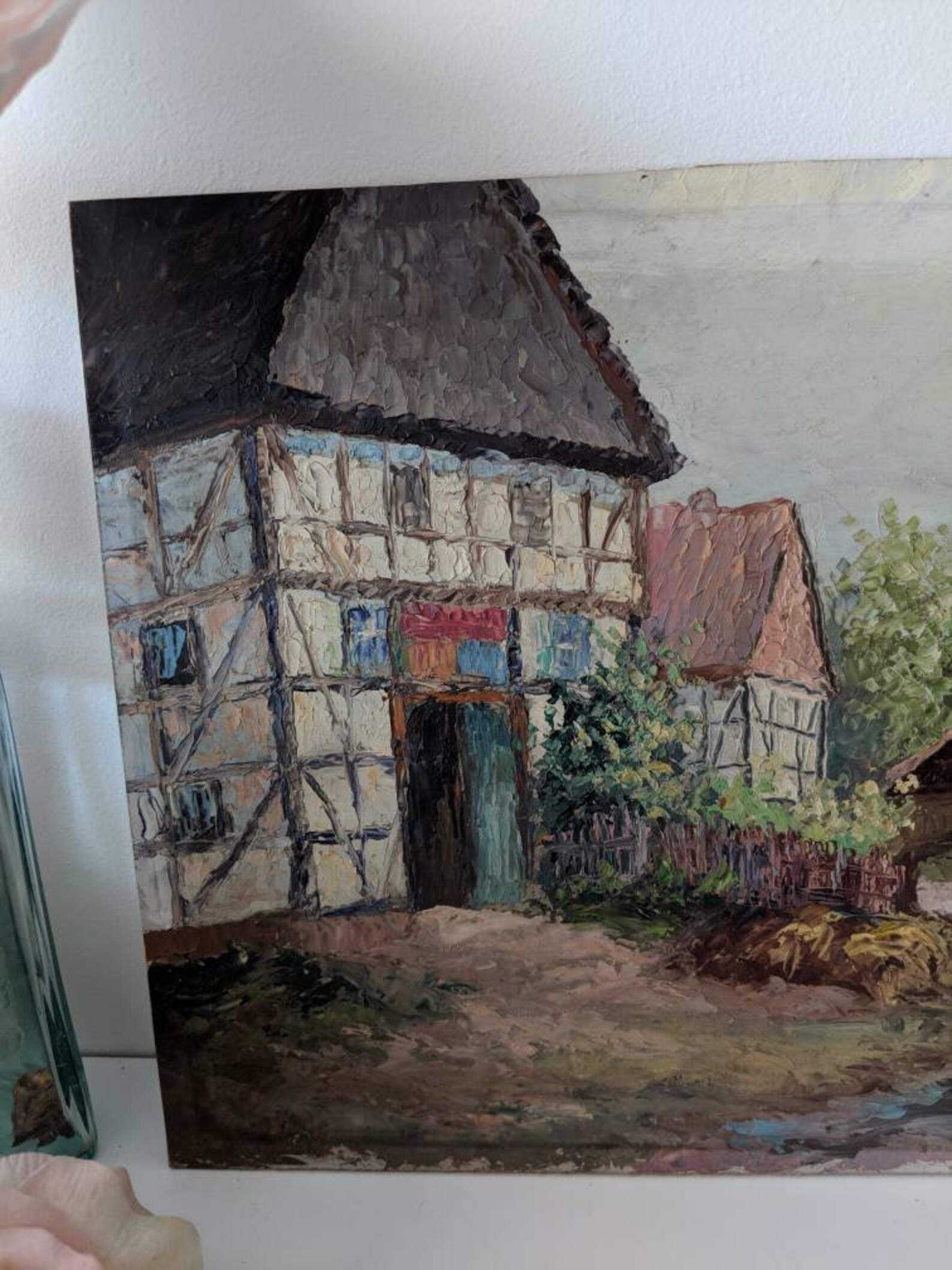 Vintage Oil Painting on a Board German Village Scene Colonge - Etsy