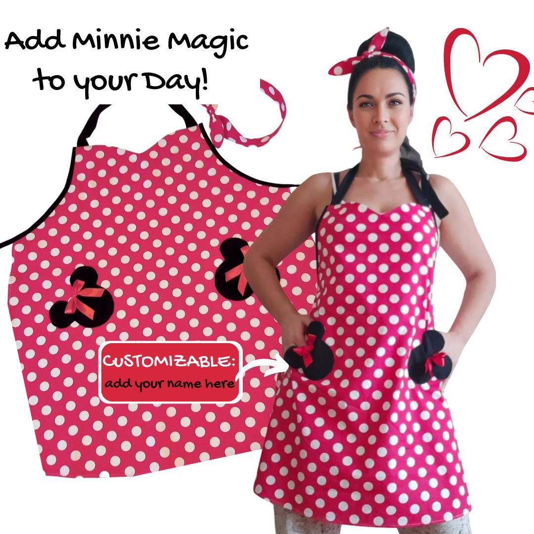 Minnie Mouse Apron, Creative Apron Woman Matching Aprons Couple, Mom ...