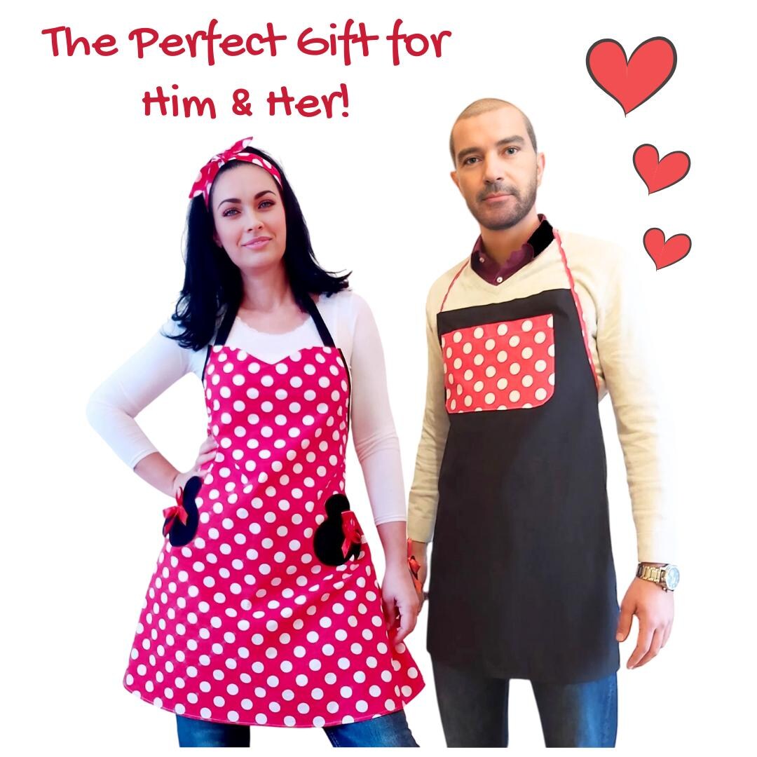 Aprons for Couples, Matching Aprons for She and He, Cute Aprons With ...